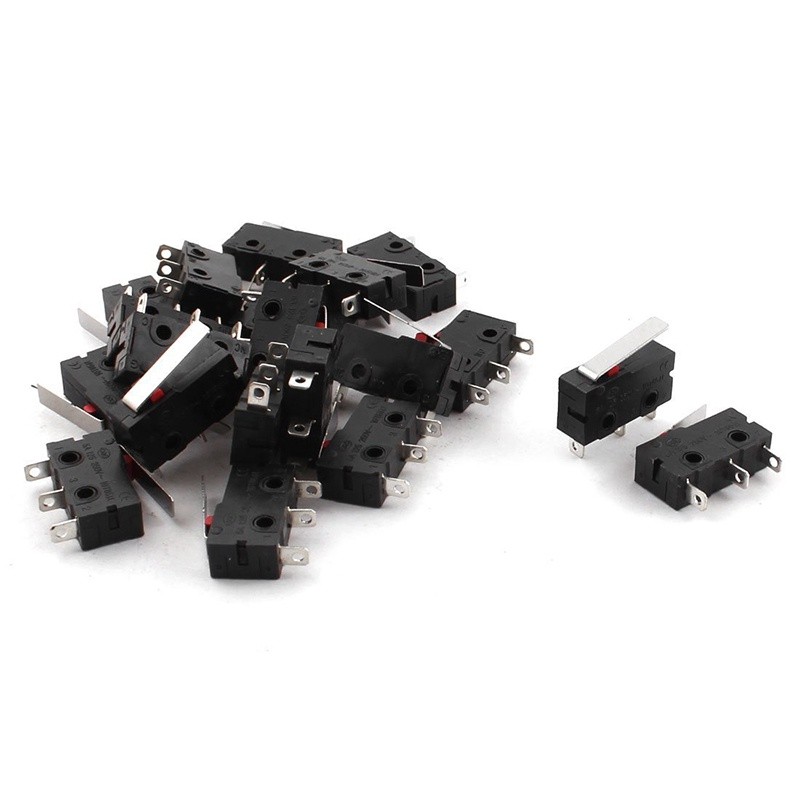 20Pcs AC 125V 250V 5A SPDT 3-Pin Micro Limit Switch Black+Silver ...