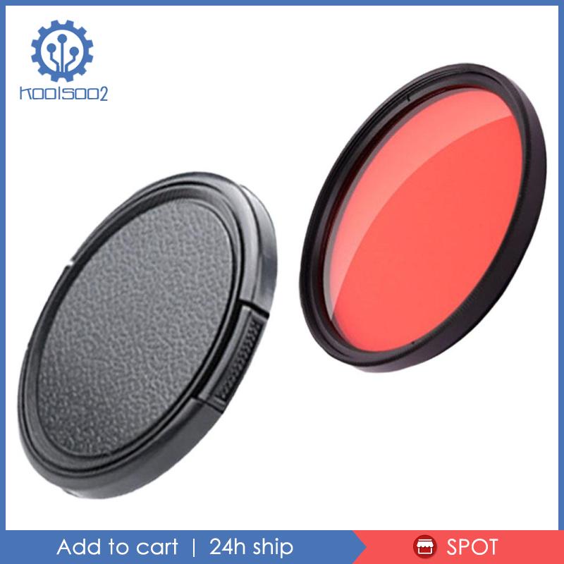 58mm Red Lens Filter Lens Cover Parts Round for Underwater Photograph ...