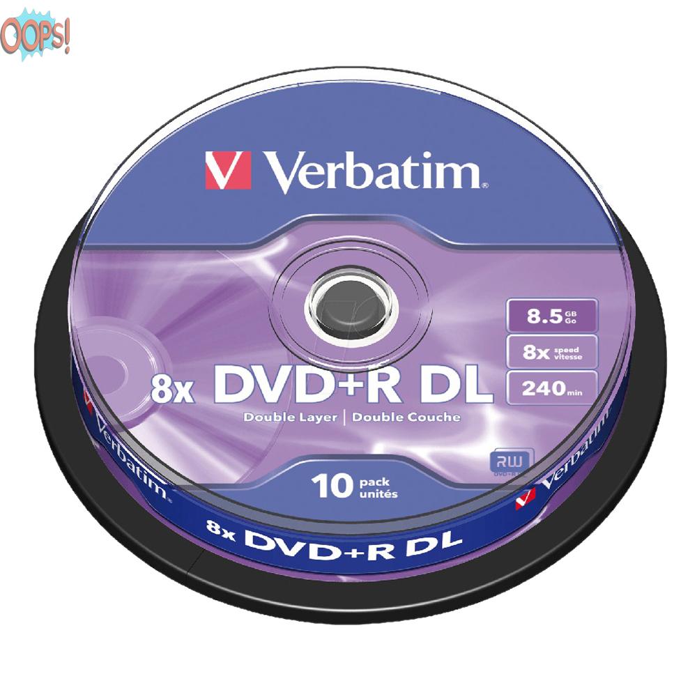 O.o Verbatim DVD+R DL 8.5GB 10Pk Spindle 8x Double Dual Layer ...