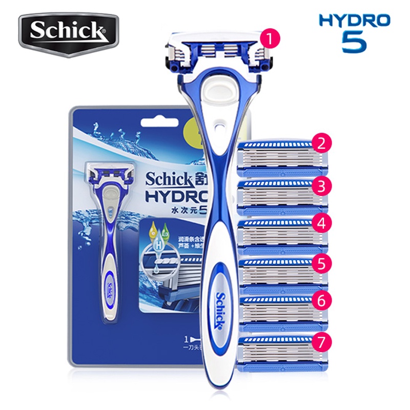 1 Razor 7 Blades Schick Hydro5 Safety Razor Blades Set Manual ...