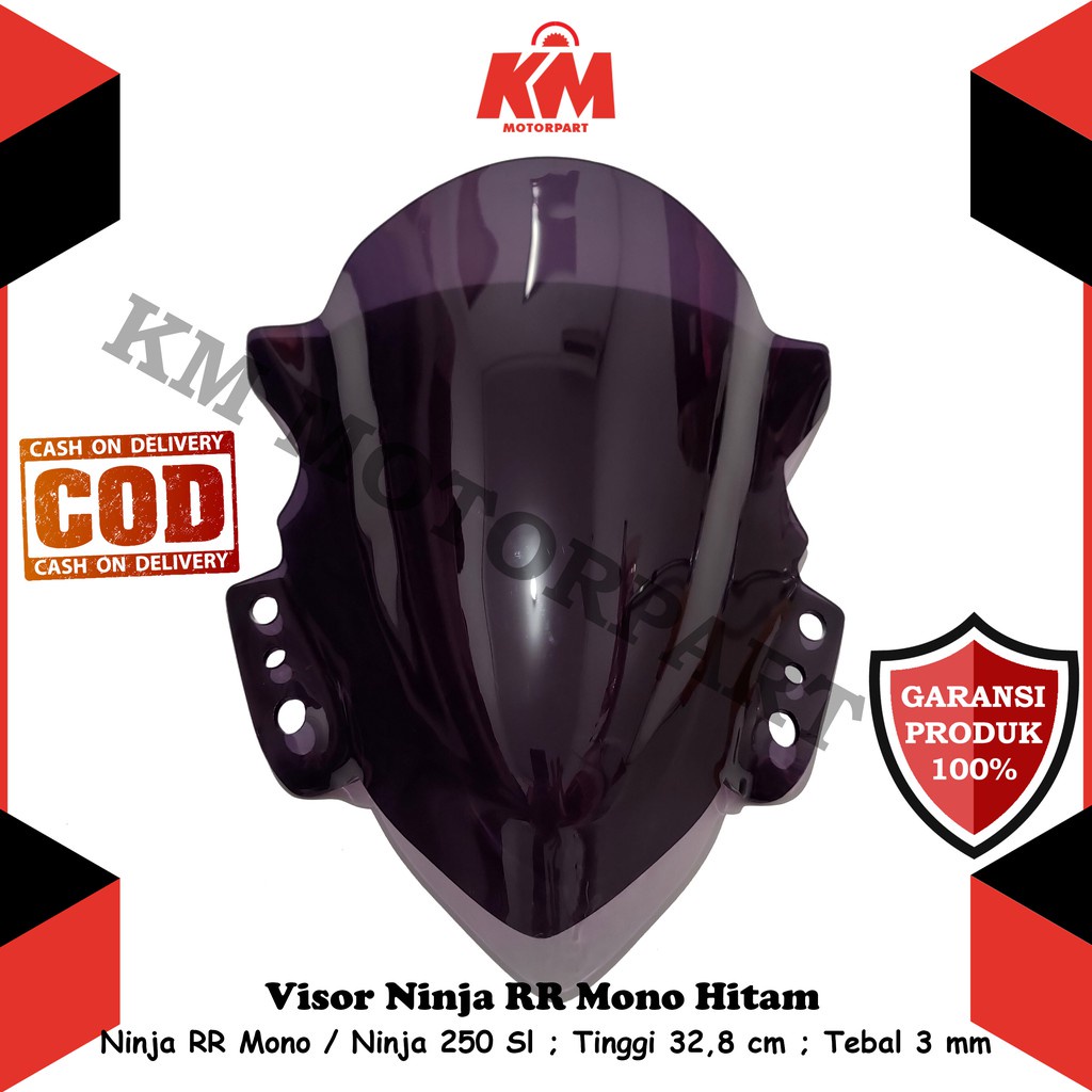 Visor Windshield Ninja 250rr Mono 250 sl Jenong Black And Clear 3 mm ...