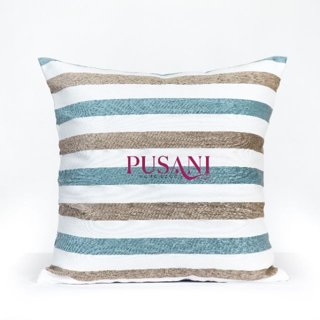 PUSANI - หมอนอิง ลายทาง PASAYA ทูโทน รุ่น Infanteri 45×45 cm สีเทา ...