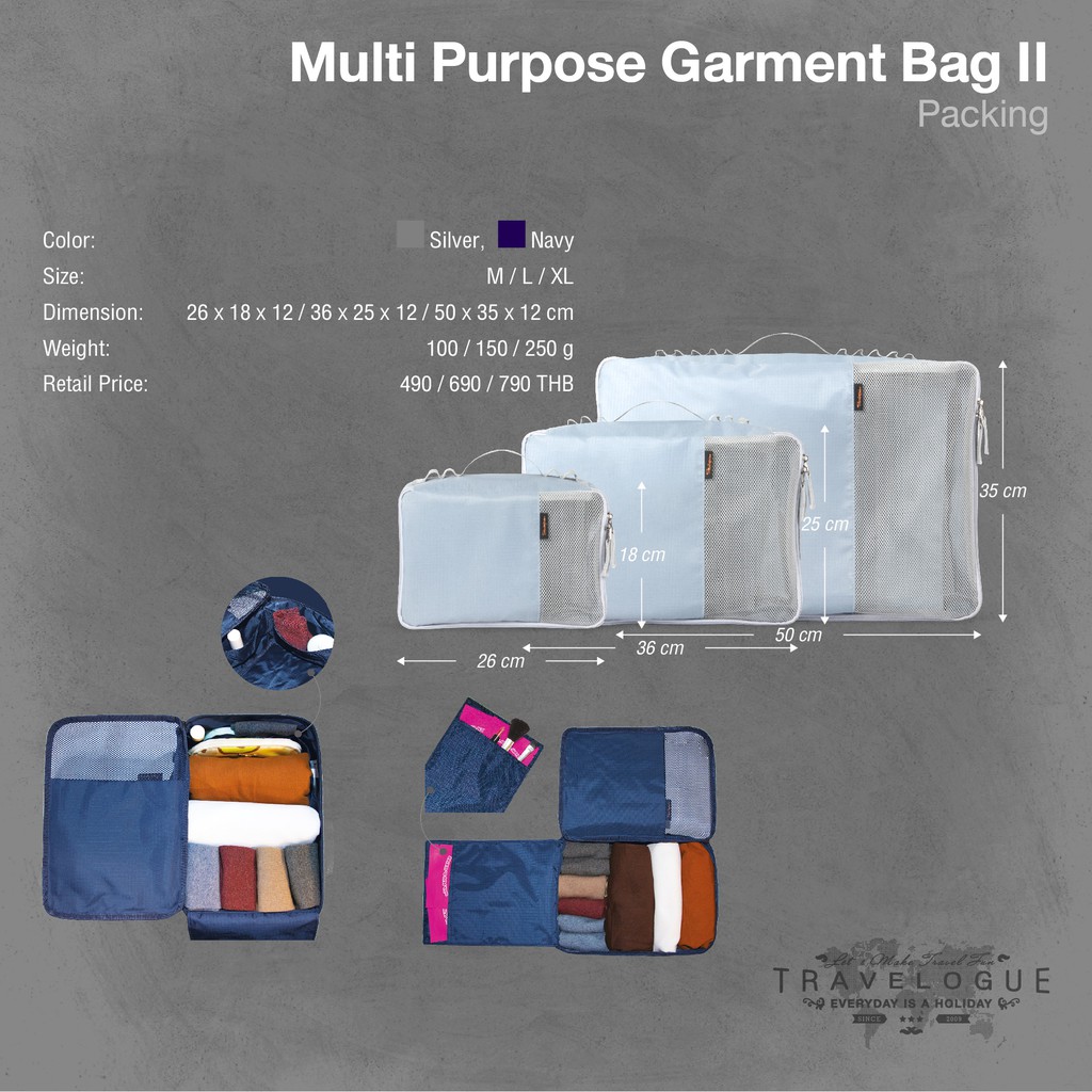 กระเป๋าจัดระเบียบใส่เดินทาง 02 Multi Purpose Garment Bag II | Shopee ...