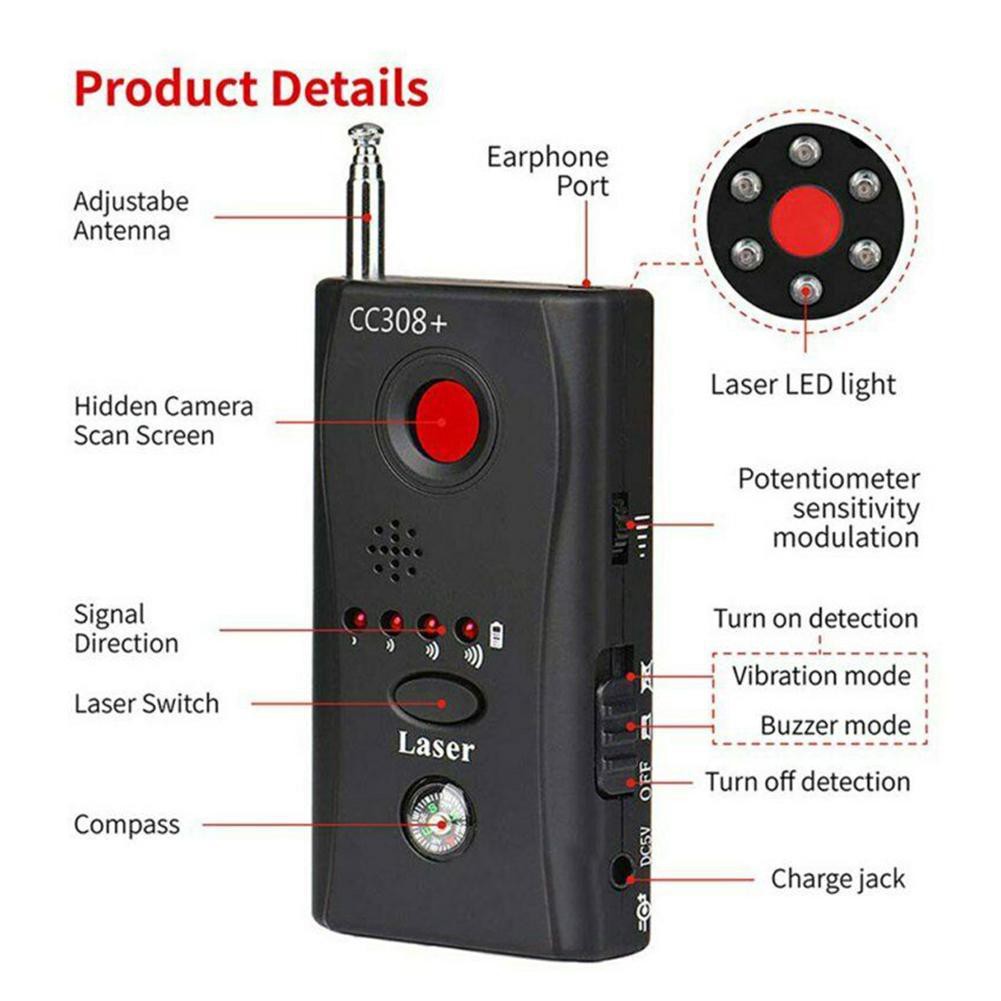ของแท้CC308 Sneakกล้องดักฟังจีพีเอสไร้สายตัวจับสัญญาณสแกนเนอร์การตรวจจับตำแหน่งอุปกรณ์ M8W2 KiTu ...