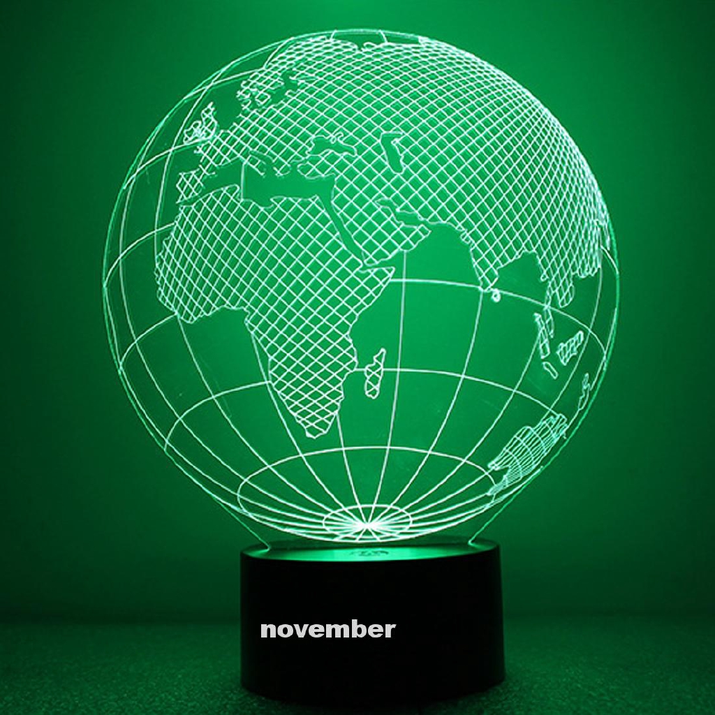 Bedroom Desktop Acrylic Kids Room Color Change Led 3D Illusion Globe ...