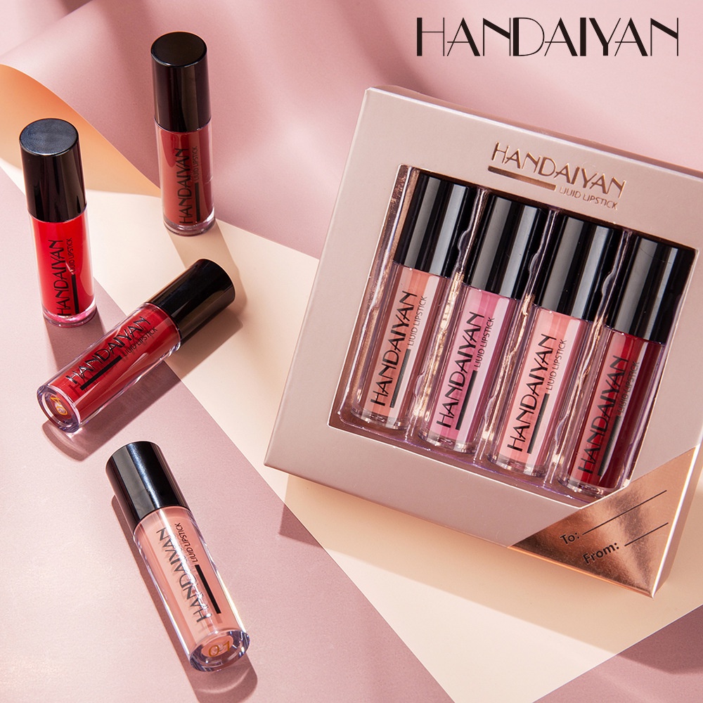Handaiyan ลิปสติก ลิปกลอส เนื้อแมตต์ ไม่ติดถ้วย 4 ชิ้น - cntking.th ...