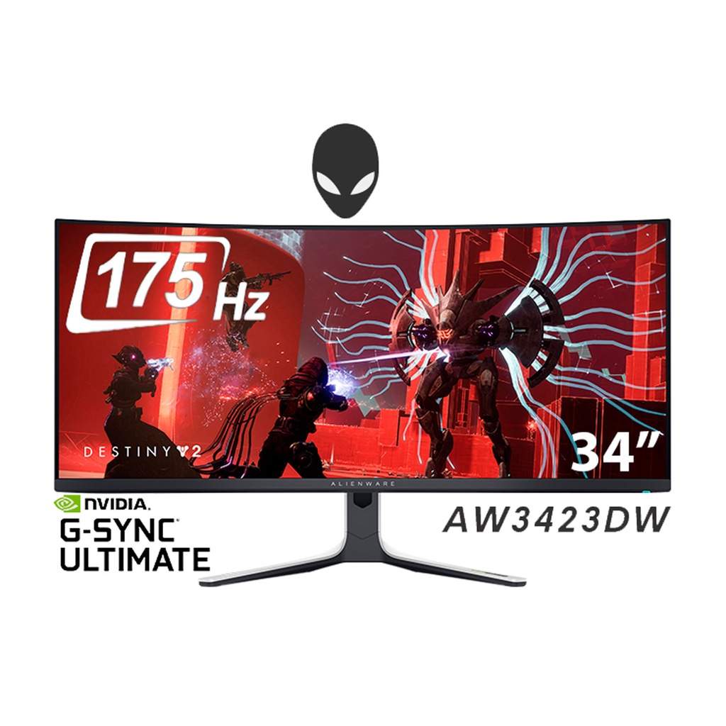 Alienware AW3423DW QD OLED 34 Inch WQHD (3440x1440) 219 1800R Curved Gaming Monitor 175Hz 0.1ms ...