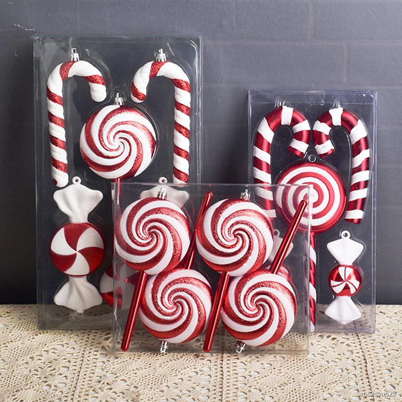 ☸Red And White Candy Lollipops Combination Christmas Tree Decoration ...