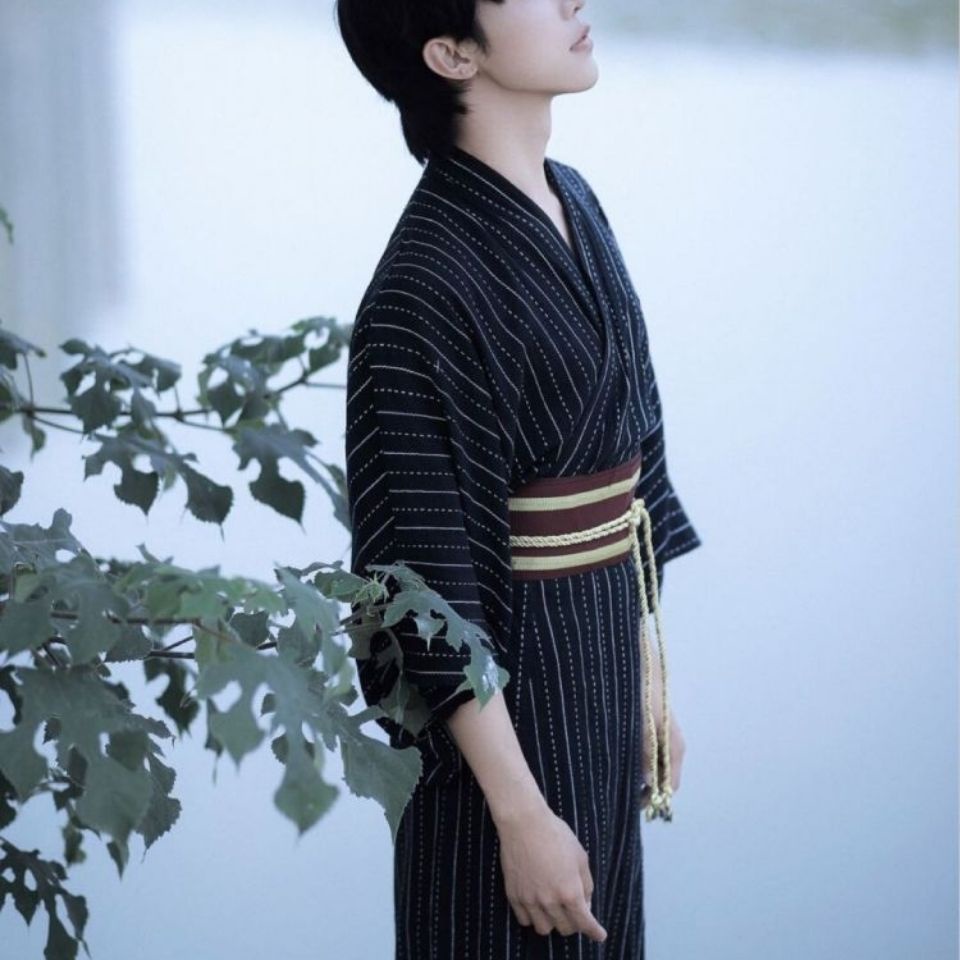 ผู้ชายญี่ปุ่น Kimono Yukata Robe สวมใส่อย่างเป็นทางการแบบดั้งเดิมปรับ ...