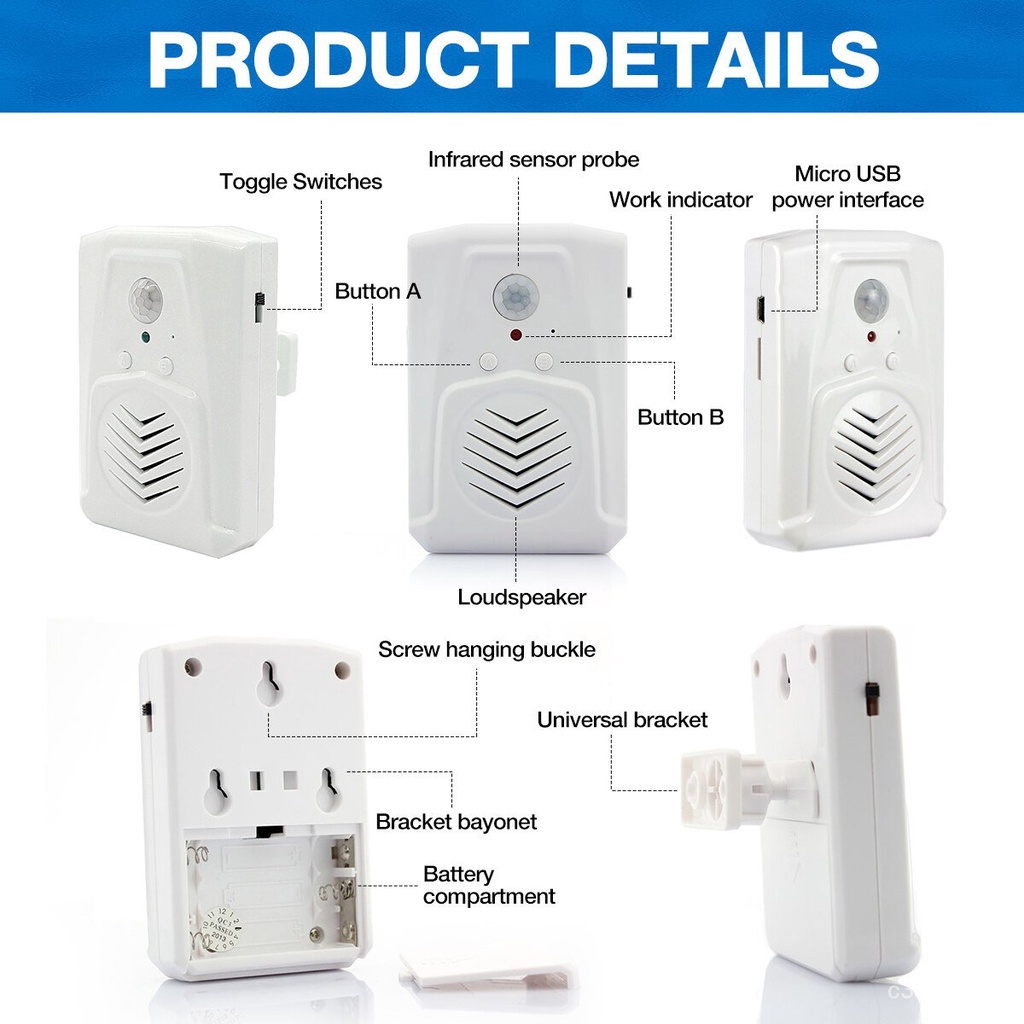Waytronic เสียงลำโพงไร้สาย PIR Motion Sensor เปิดใช้งานผู้เล่นเสียง ...