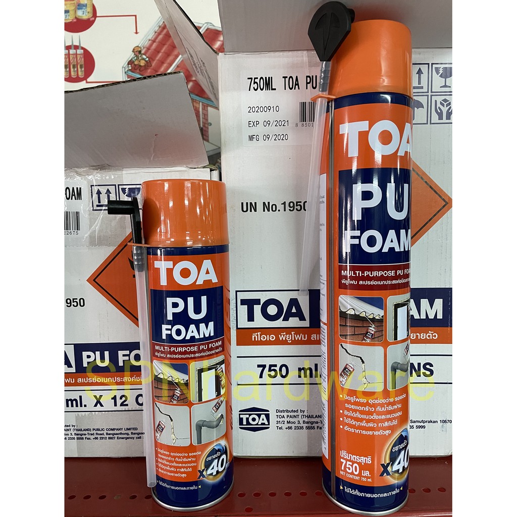 TOA PU FOAM พียูโฟม โฟมอุดรอยรั่วอเนกประสงค์ 500ML 750ML | Shopee Thailand