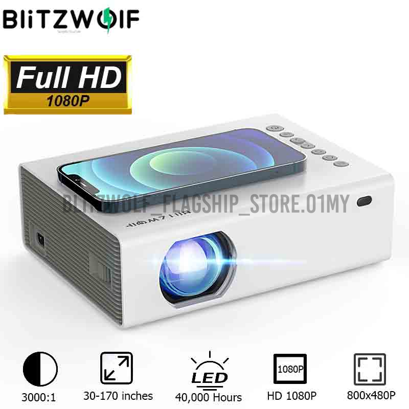 Blitzwolf BW-VP12 LED Mini Projector Phone Same Screen Support 1080P ...
