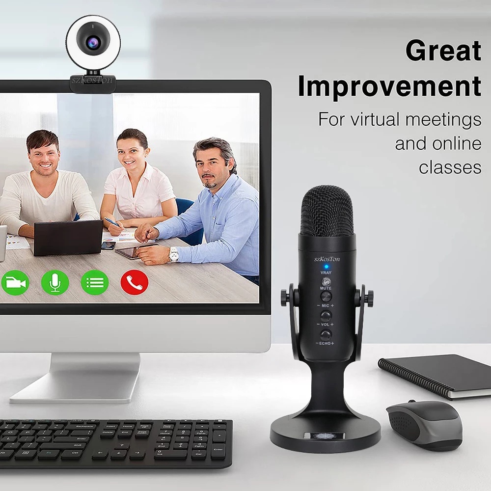 BCondenser Microphone USB Desktop Mic For Computer ASMR Live Dubbing ...