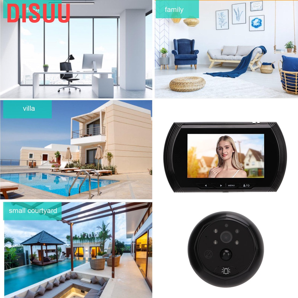 Disuu Video Doorbell Camera Electronic Peephole 6 Ringtones Motion Detection 4.5in LCD Display ...