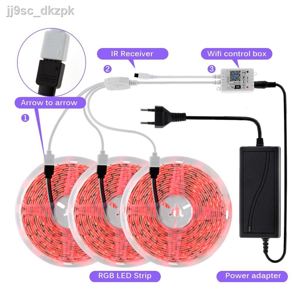 Led Strip 5050 RGB Light DC12V 5m 10m 15m Flexible Decorative Lampu ...