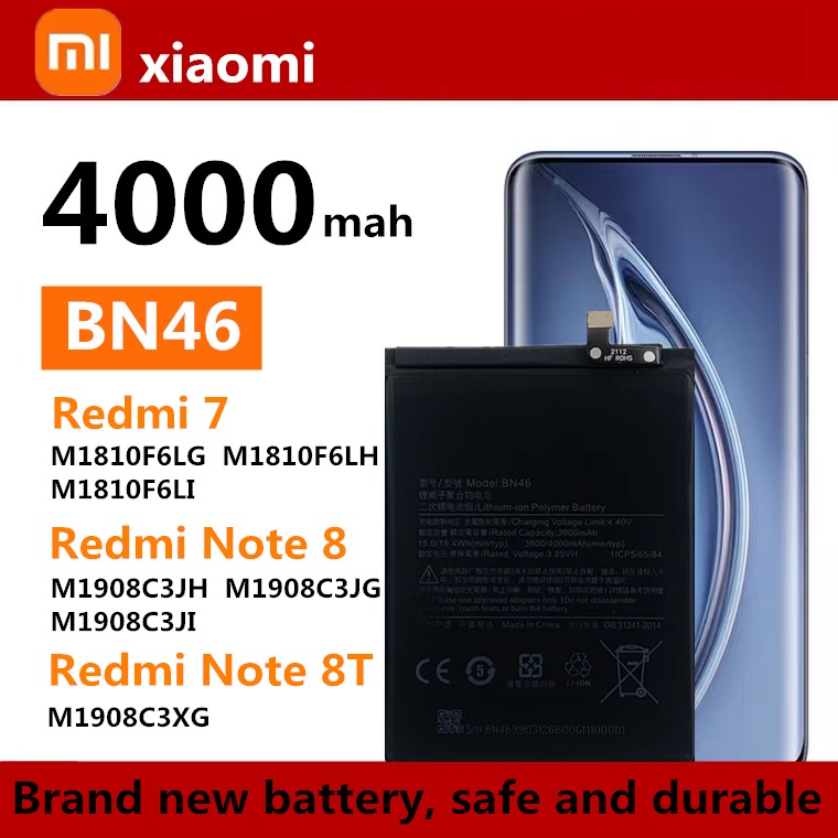 แบตเตอรี่ Xiaomi Redmi Note8 Note 8T Redmi 7 Battery (BN46) | Shopee ...