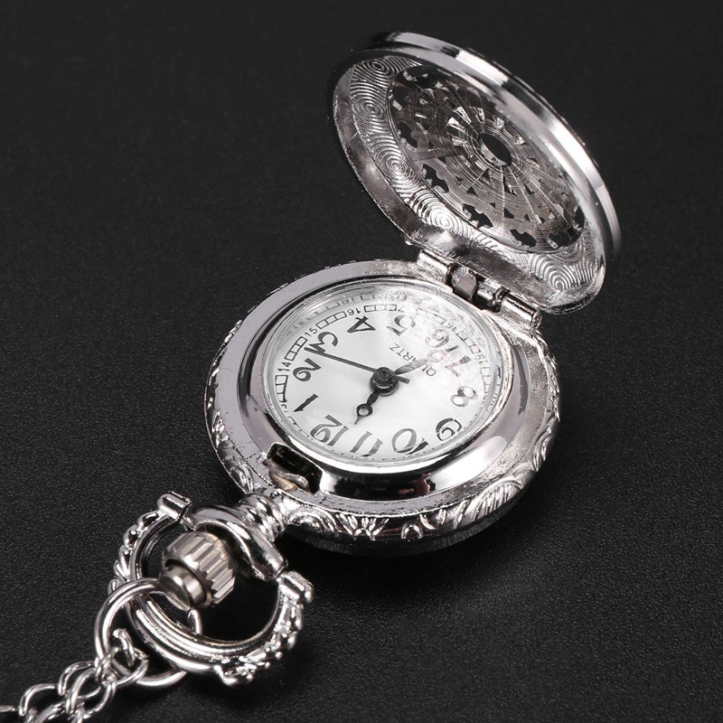 Sier Plated Pendant Watch Chain Clock Quartz Watch as Necklace Pocket ...