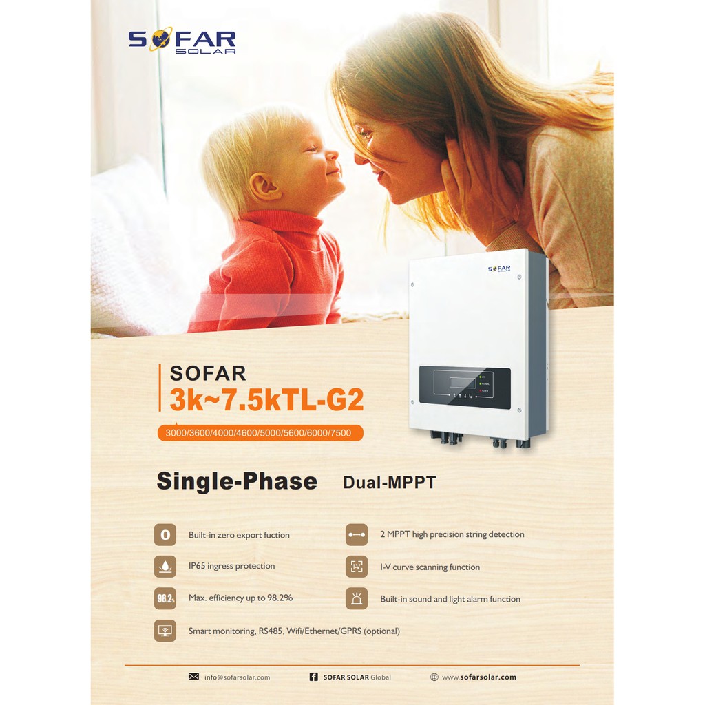 sofar grid tie กันไฟย้อน on-grid inverter ออนกริด กริดไท อินเวอร์เตอร์ รับประกัน 5ปี zero export ...