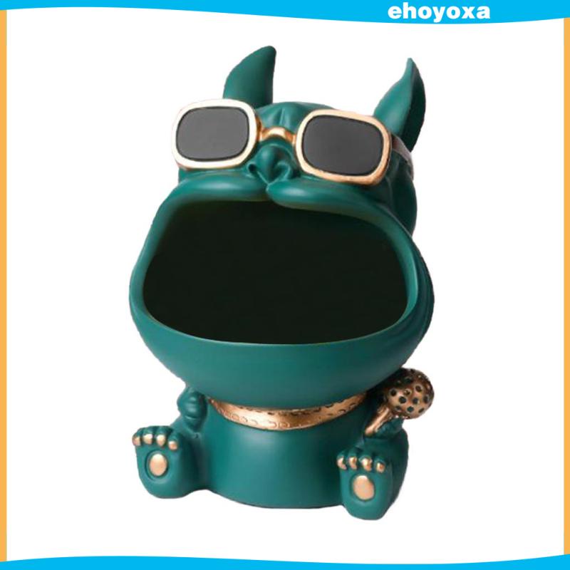 Cool Bulldog Statue Desk Sundries Container Resin Dog Animal Figurine ...