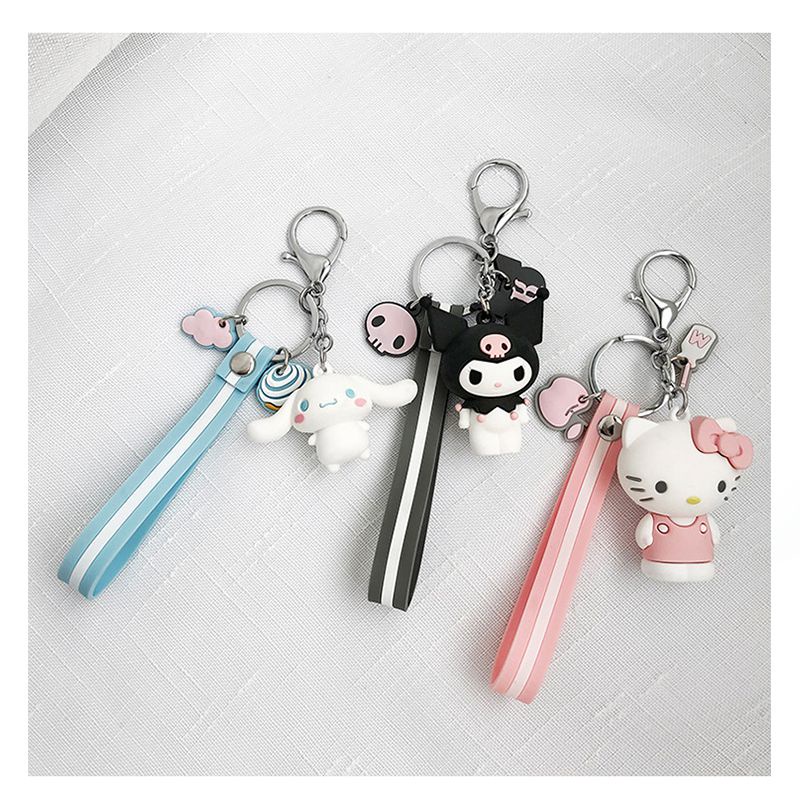 Cute Sanrio Cartoon Character Key Chain Kuromi Melody Hello Kitty Bag ...