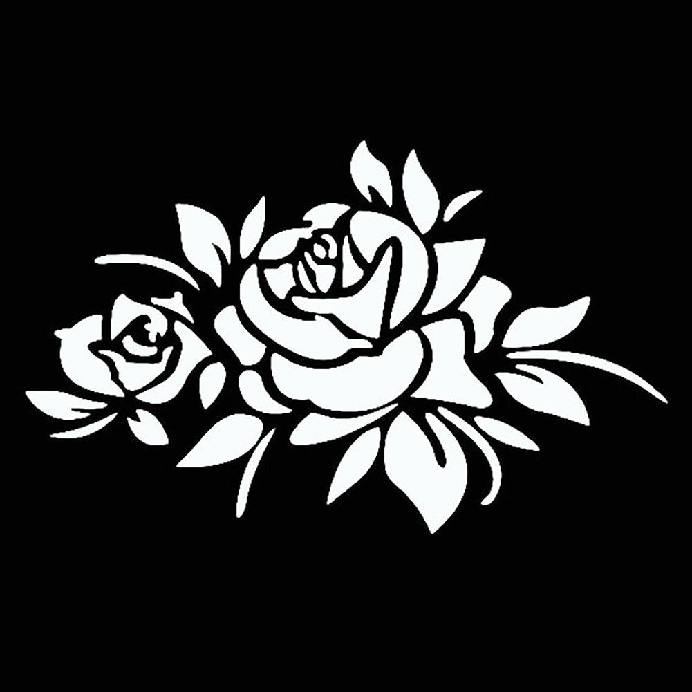 Rose Flower Car-styling Vehicle Body Window Reflective Decals Sticker ...