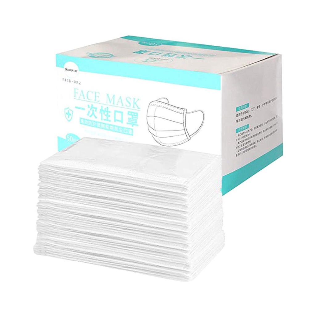 +I White Protective Masks Face Shield Three Layer Protective Respirator ...