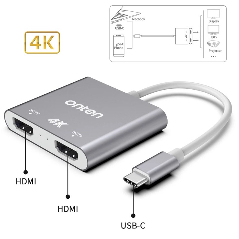 Type-C To HDMI Adapter Multi-Function Docking Station Type-C Converter สำหรับ โทรศัพท์จอแสดงผล ...