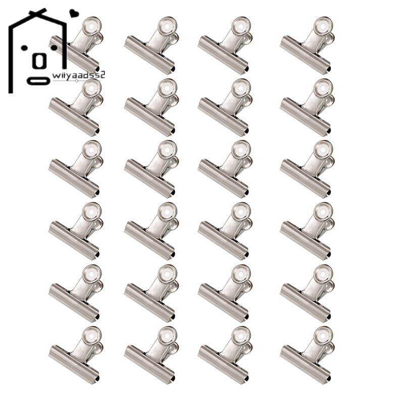 24 Pack Large Sier Bulldog Binder Paper Clips/Metal Hinge Clip File ...