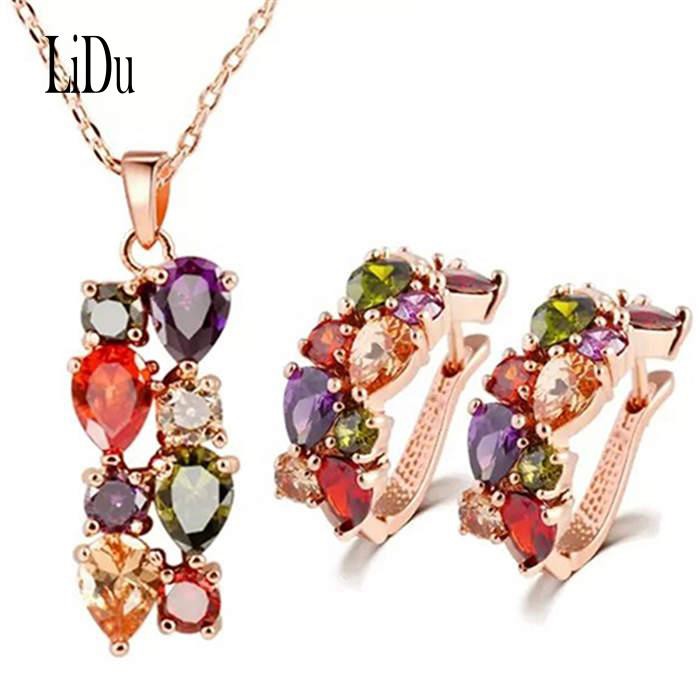 LIDU ต่างหูสร้อยคอปรับแต่งเครื่องประดับชุดสร้อยคอสำหรับงานแต่งงาน ...