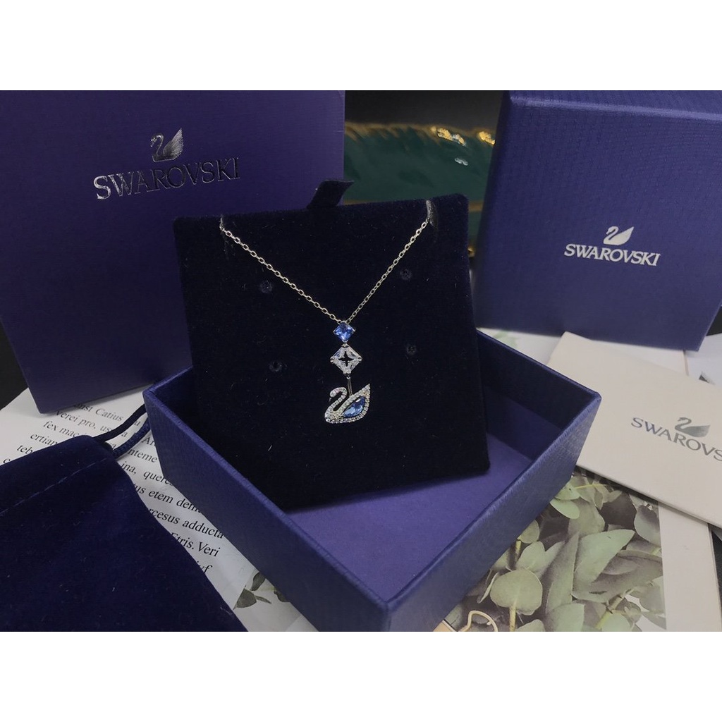 SWAROVSKI Long blue swan necklace - dennis.th - ThaiPick