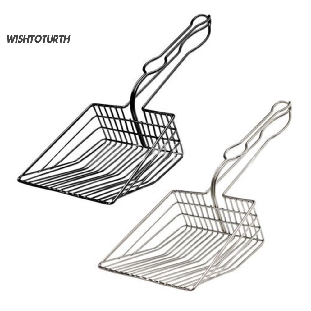 SS Metal Hollow Cat Litter Scoop Pet Toilet Sand Waste Scooper Shovel ...