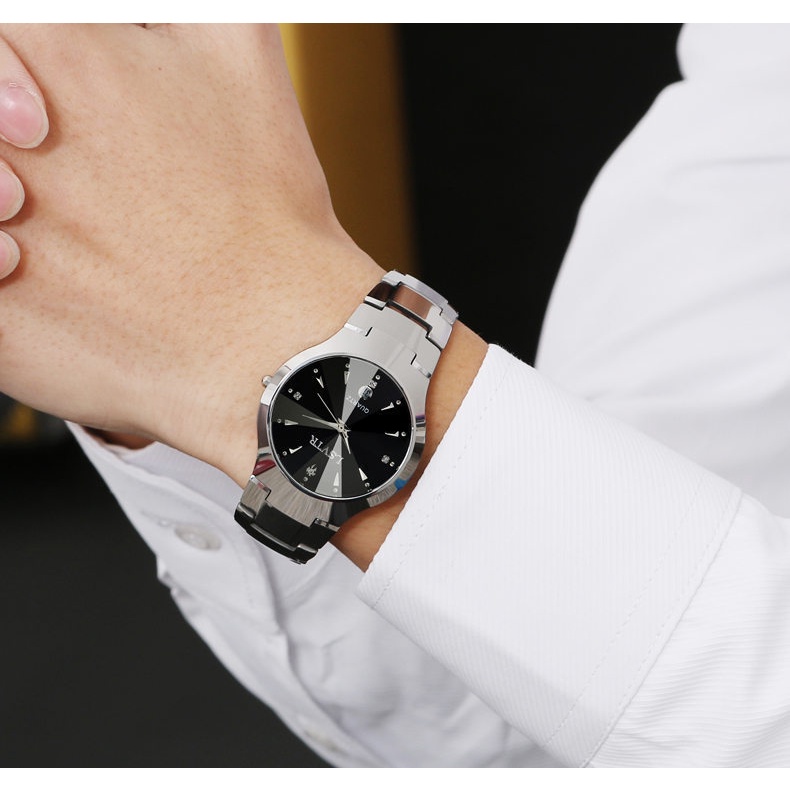 [2pcs/sets + Free Couple Rings] NARY Couple Watches Waterproof Calendar ...