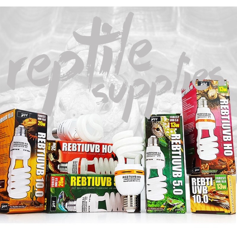 REBTI UVB 26W หลอดไฟ UVB 5.0 10.0 HO 26วัตต์ สำหรับเต่าบก เบียร์ดดรา ...