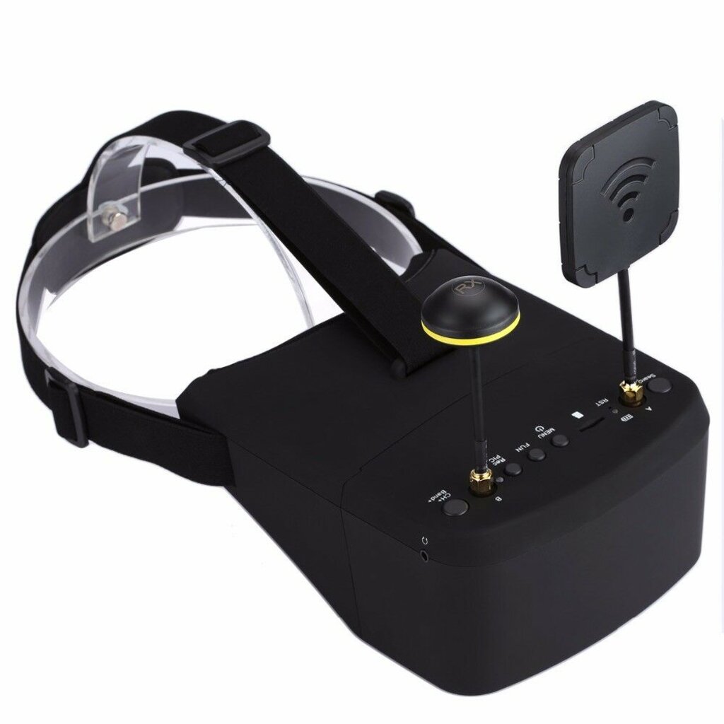 EV800D 5.8G 40CH FPV Goggles 5 นิ้ว 800 * 480 ชุดหูฟังวิดีโอ HD DVR ...