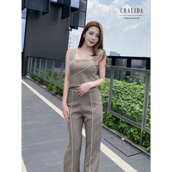 Setเสื้อกล้ามสีพื้นปลายเฉียง CHALIDA - supasa_shop - ThaiPick