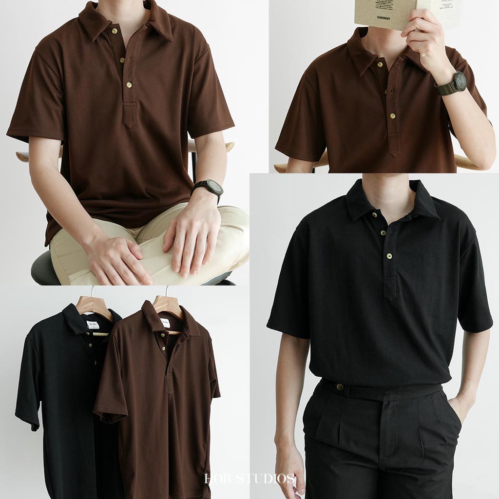 Triple Buttons Polo Shirt เสื้อโปโลผู้ชาย 5 (44-03) HOB STUDIOS - hob ...