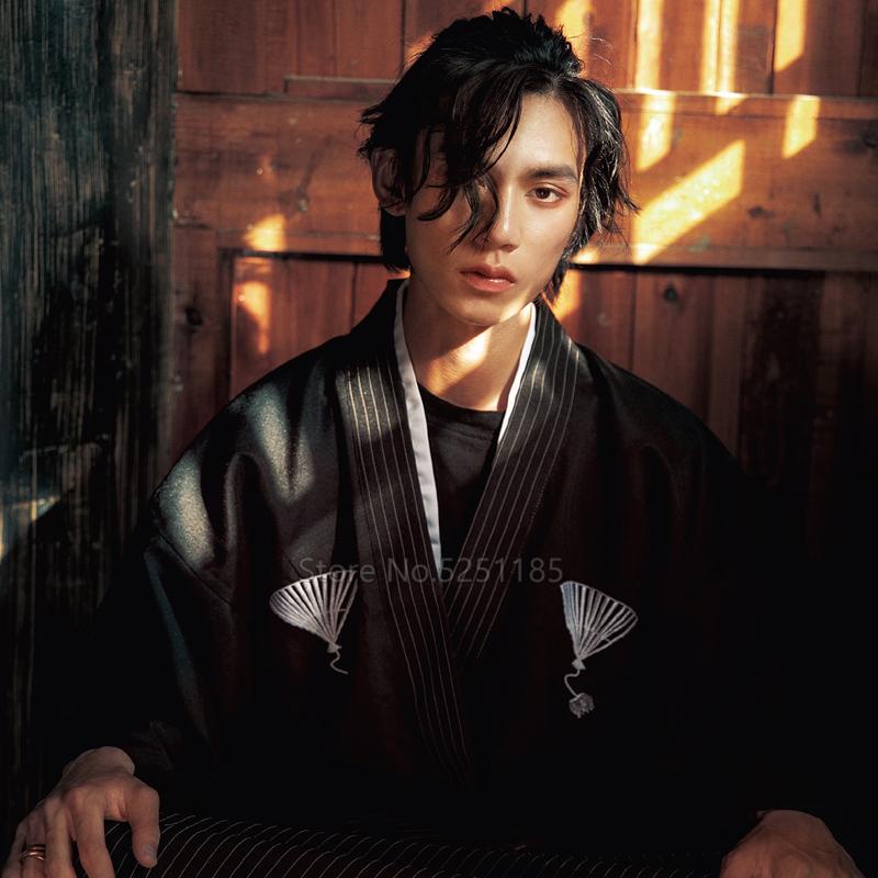 Japanese Kimono Men Formal Clothes Traditional Samurai Clothes Cardigan ...