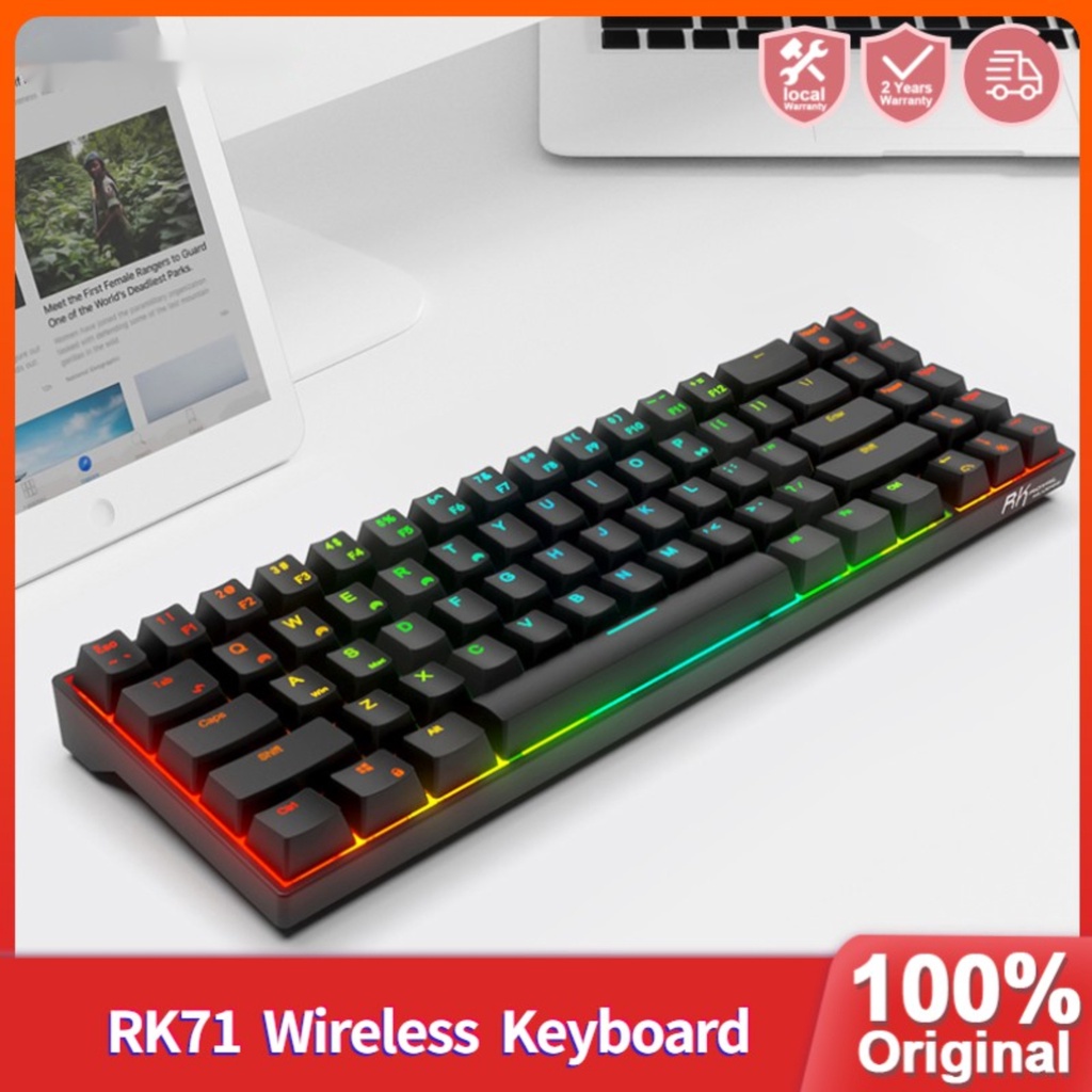 Royal Kludge RK71 Wireless Bluetooth RGB Backlight Gaming Mechanical ...
