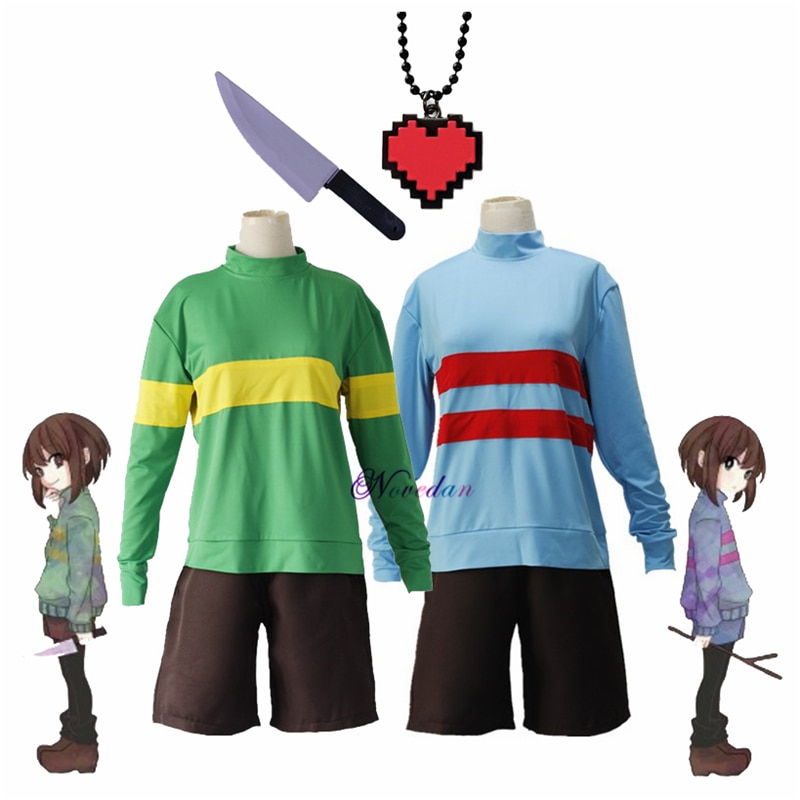 Anime Game Undertale Frisk Chara Coslay Costume Andertail Sweatshirts ...