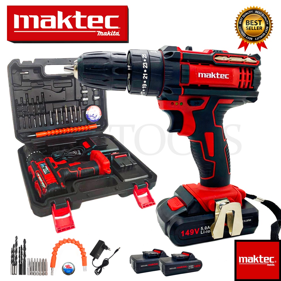 สว่านไขควงไร้สาย 199V 3ระบบ MAKITA เจาะกระแทกได้ พร้อมอุปกรณ์ (งานเทียบ) - mastertoolspm - ThaiPick