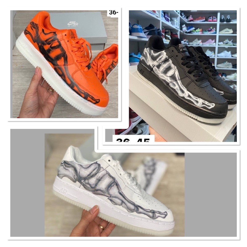 Nike Air Force 1 Skeleton Brilliant BONES (size36-45)Orange - jsdm ...