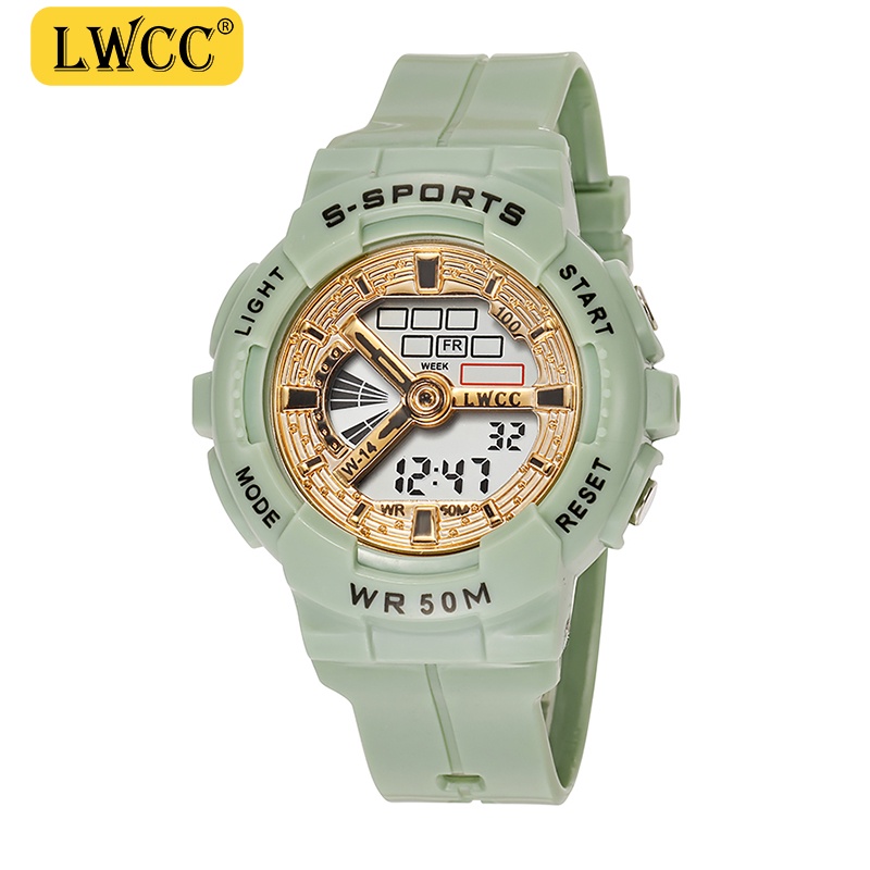 LWCC กันน้ำนาฬิกาผู้ชายและผู้หญิงนาฬิกาส่องสว่างปฏิทินวันแฟชั่นนาฬิกา ...
