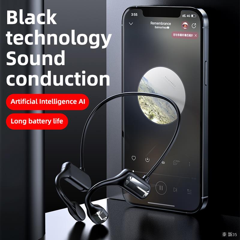 New Wireless Bone Conduction Bluetooth Headset Sports Hanging Ear Earphone Stereo Hands-free ...