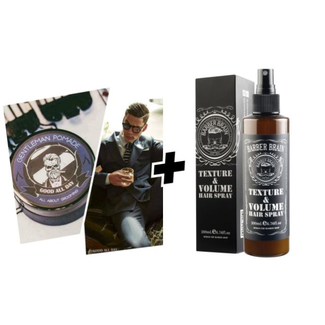 Combo Set (GAD-001 Good All Day Gentleman Pomade 1 กระปุก BB-702 Barber ...