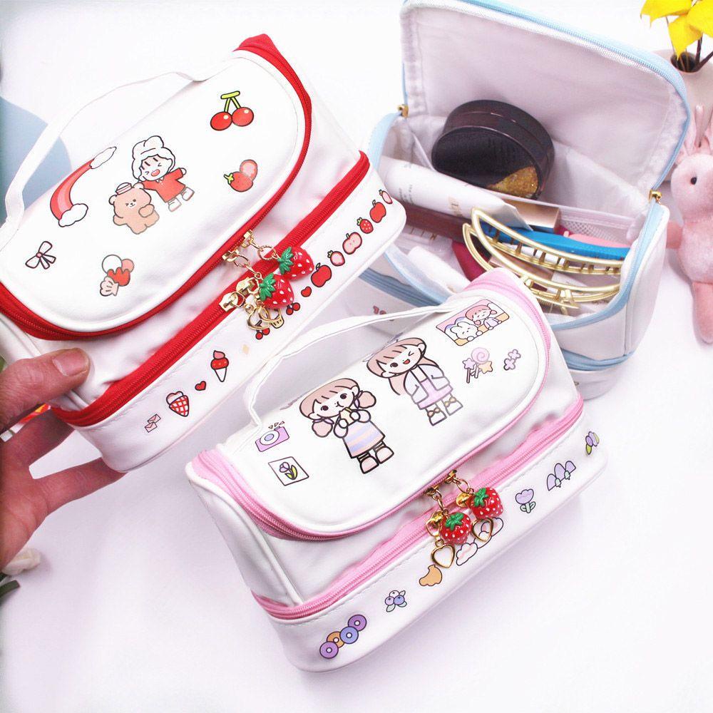 Snowpy กระเป๋าเครื่องสําอาง แบบสองชั้น อเนกประสงค์ ความจุขนาดใหญ่ ...