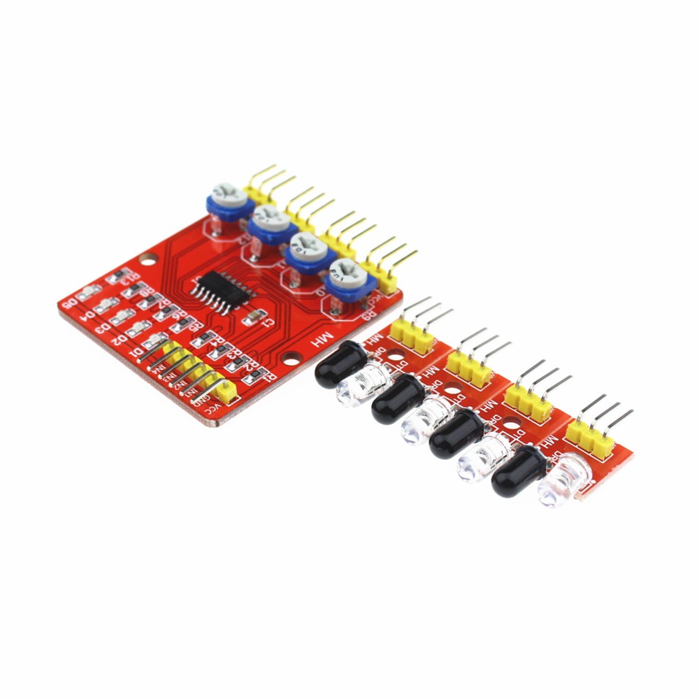 DIY 4 Channel Smart Car Tracking Line Sensor Infrared Detector Arduino ...