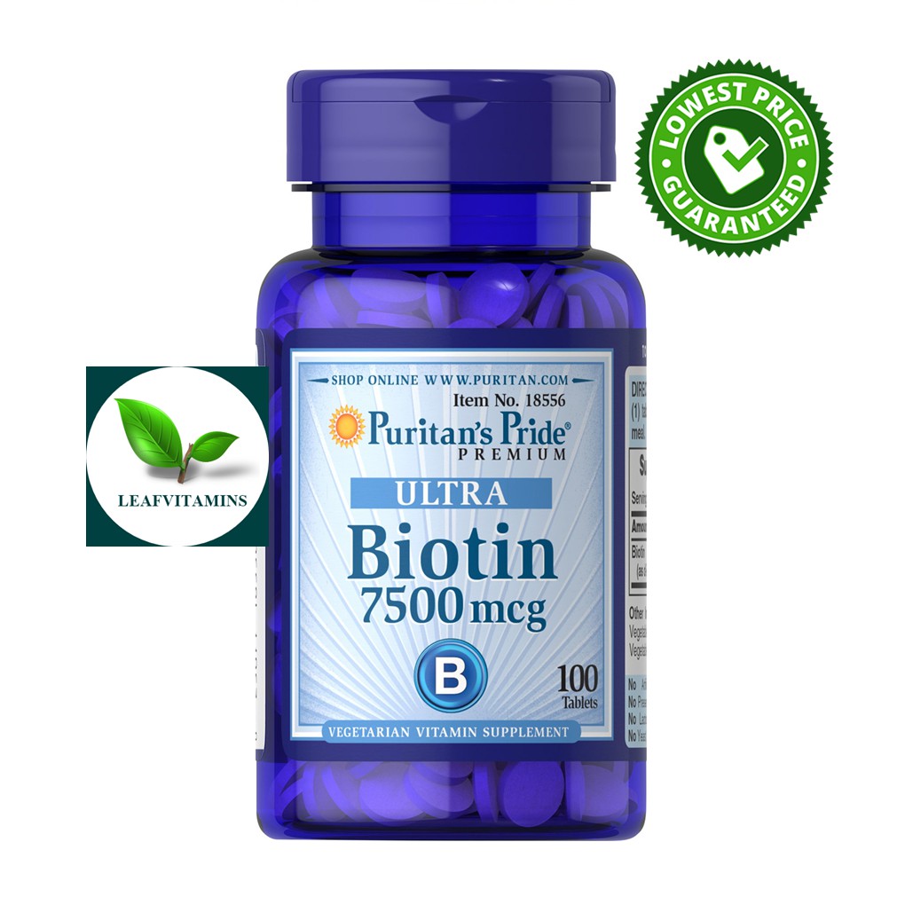 Puritans Pride Biotin 7500 mcg 100 Tablets - leafvitamins - ThaiPick