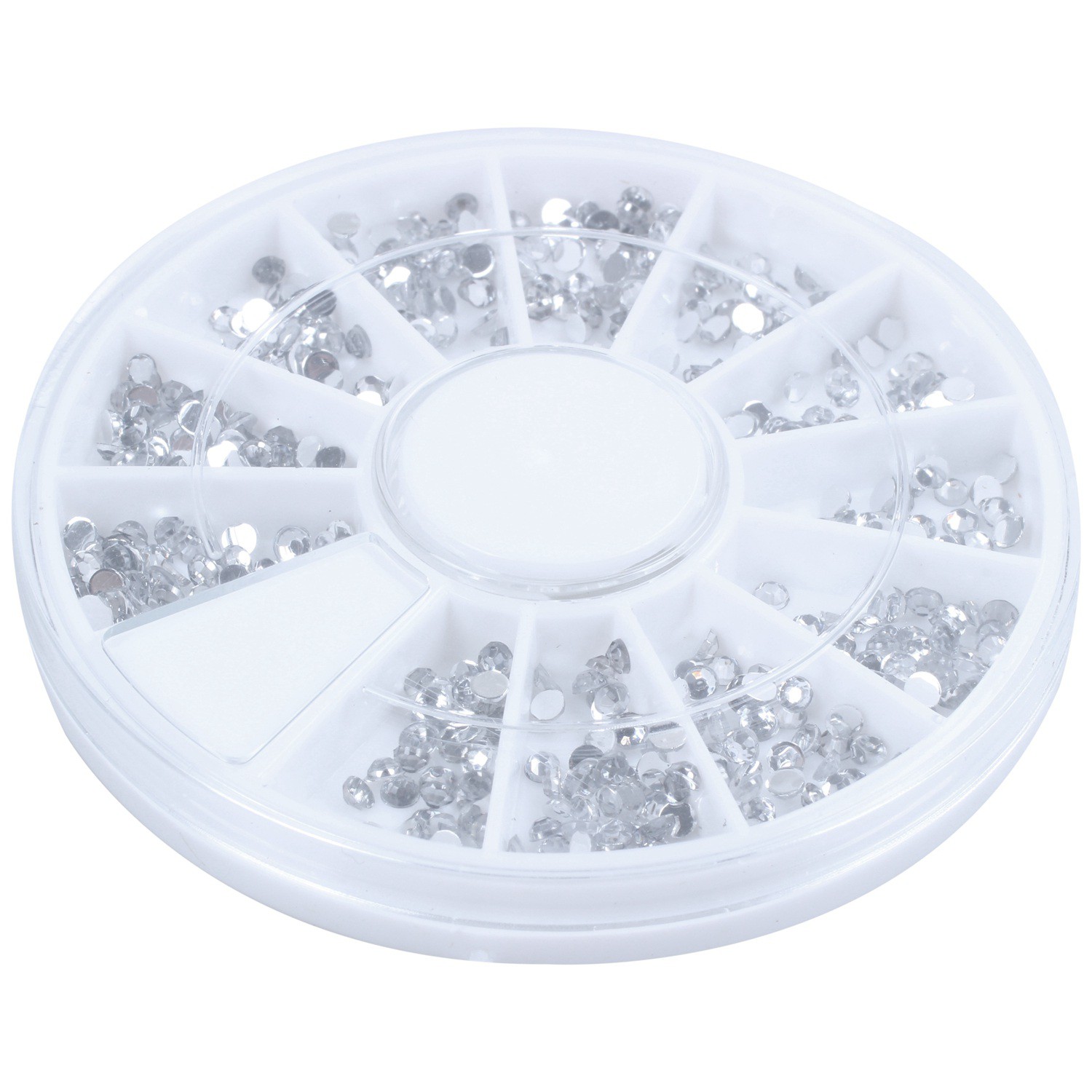 3000 Pcs Crystal Glitter Rhinestone Nail Art Tips Decoration 2mm+Wheel ...