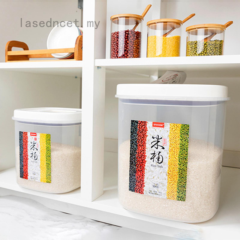 Lasedncet Rice Storage Bin 5L Airtight Food Container Sealed Storage ...