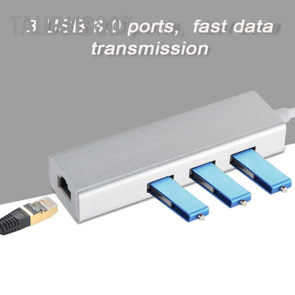 Taurus307 USB 3.0 HUB Type C to RJ45 Ethernet Gigabit LAN 3 Ports ...